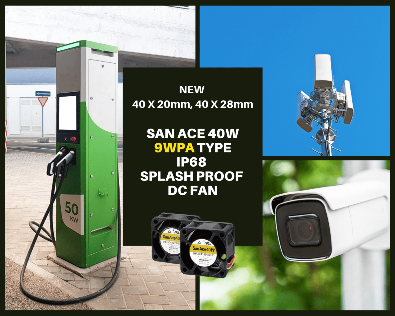 The New 40mm IP68 Splash proof Fan For Outdoor Cooling